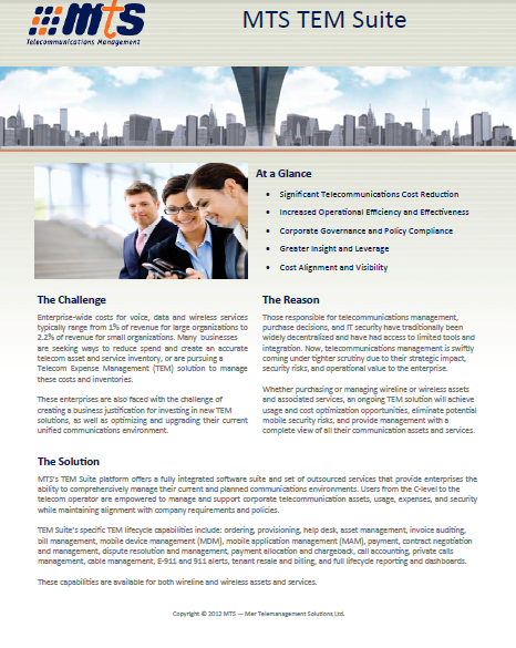 Brochure - MTS TEM Suite Overview