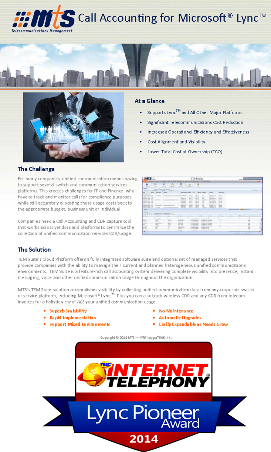 MTS Microsoft Lync Call Accounting Solution